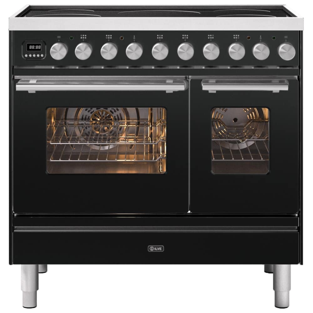 Ilve PDI096WE3MG 90cm Roma Induction Twin Oven Range Cooker In Matt ...