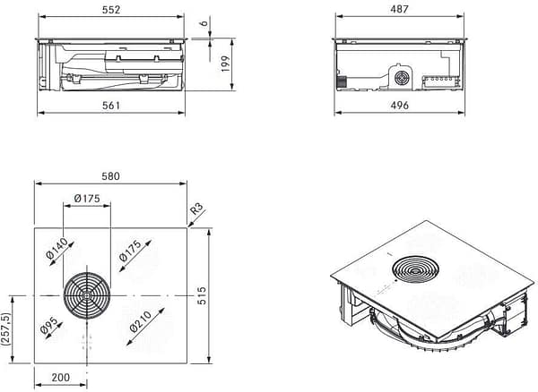 BORA PURSU 580mm S Pure Black Induction Venting Hob – Recirculation ...