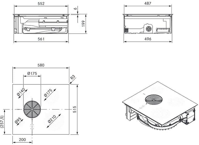 BORA PURSU 580mm S Pure Black Induction Venting Hob – Recirculation ...