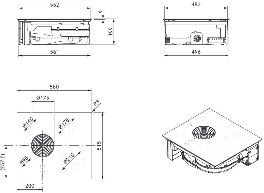 BORA PURSU 580mm S Pure Black Induction Venting Hob – Recirculation ...